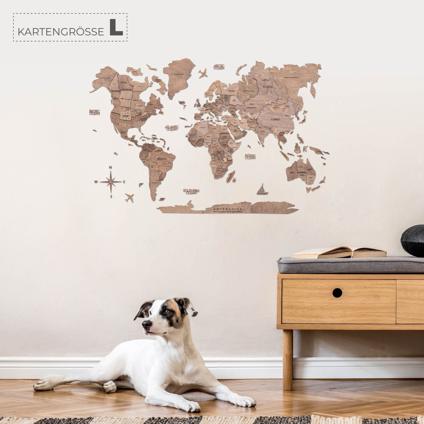 3D Holz Weltkarte Terra | Enjoy The Wood