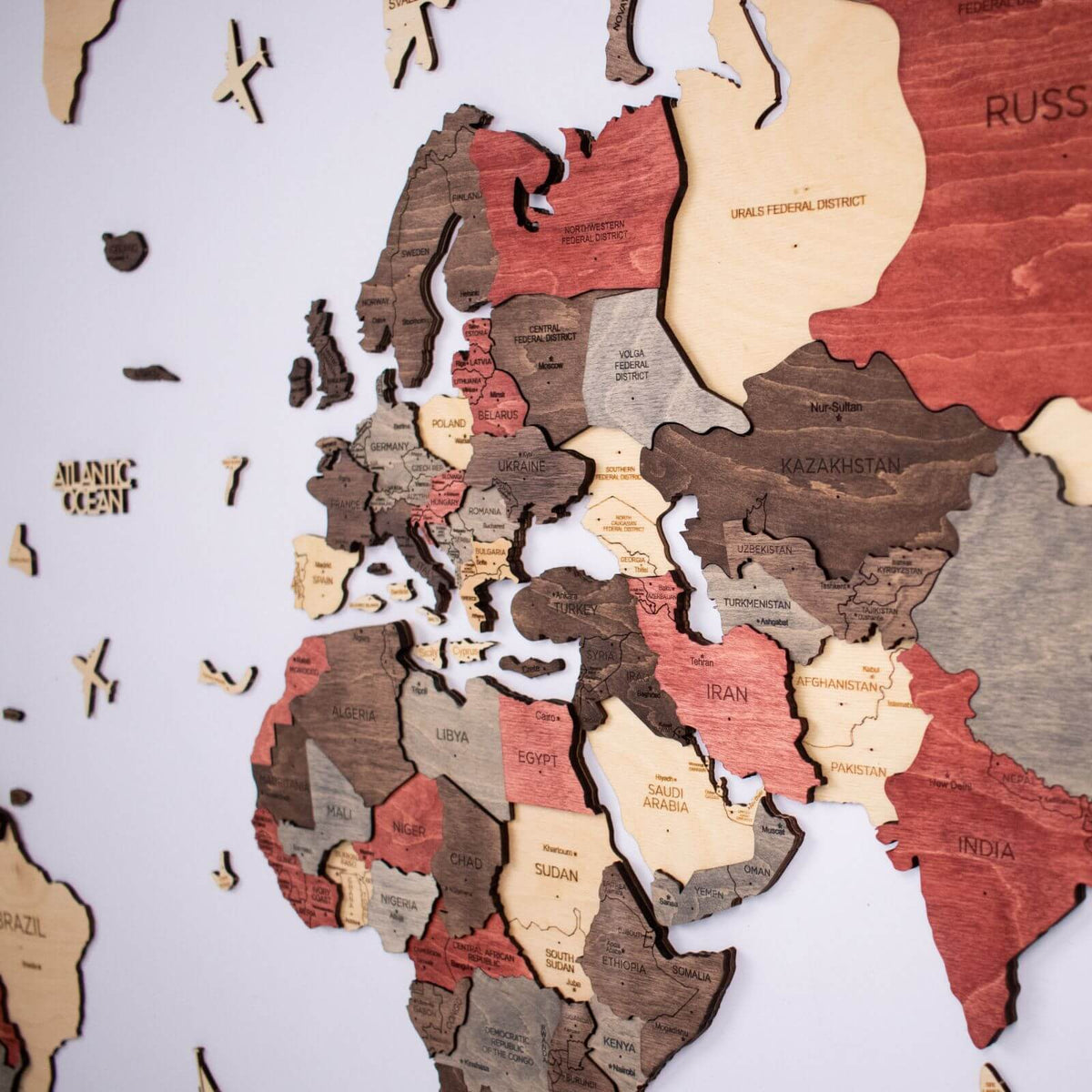 3D Holz Weltkarte Fusion | Enjoy The Wood