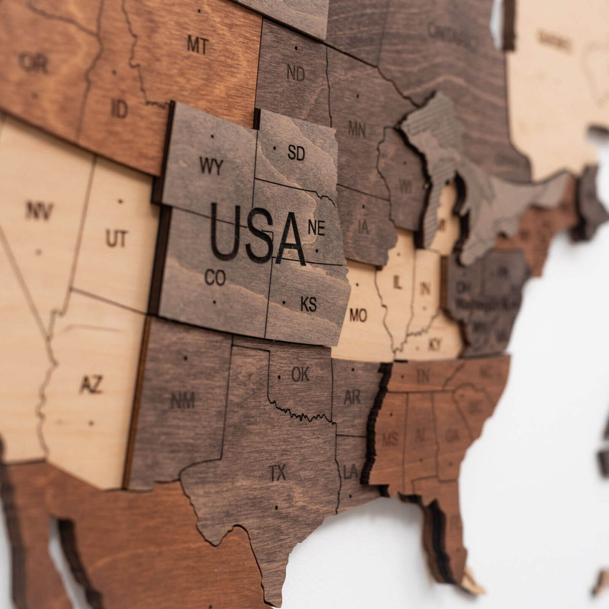 3D Holz Weltkarte Multicolor | Enjoy The Wood